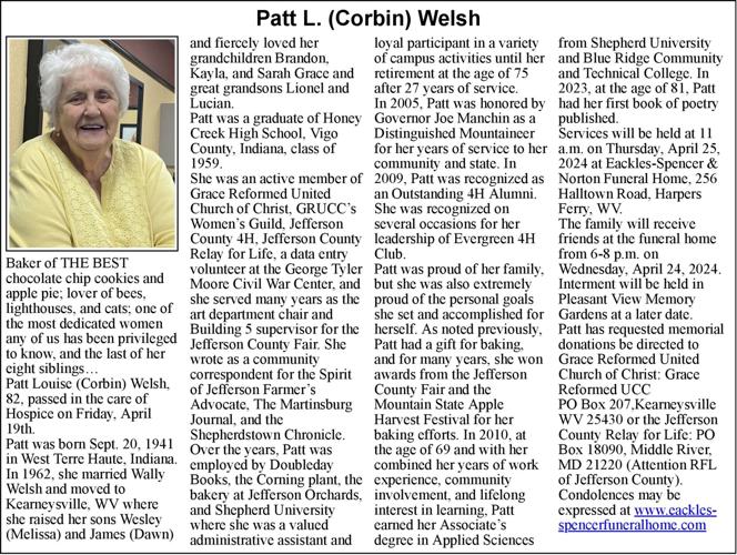 Patt L. (Corbin) Welsh | Obituaries | journal-news.net