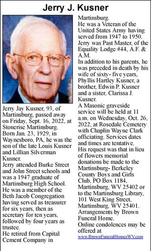 Jerry J. Kusner | Obituaries | journal-news.net