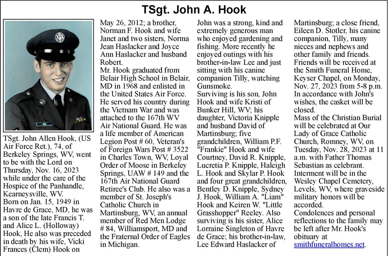 TSgt. John A. Hook | Obituaries | journal-news.net