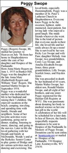 Peggy Swope | Obituaries | journal-news.net