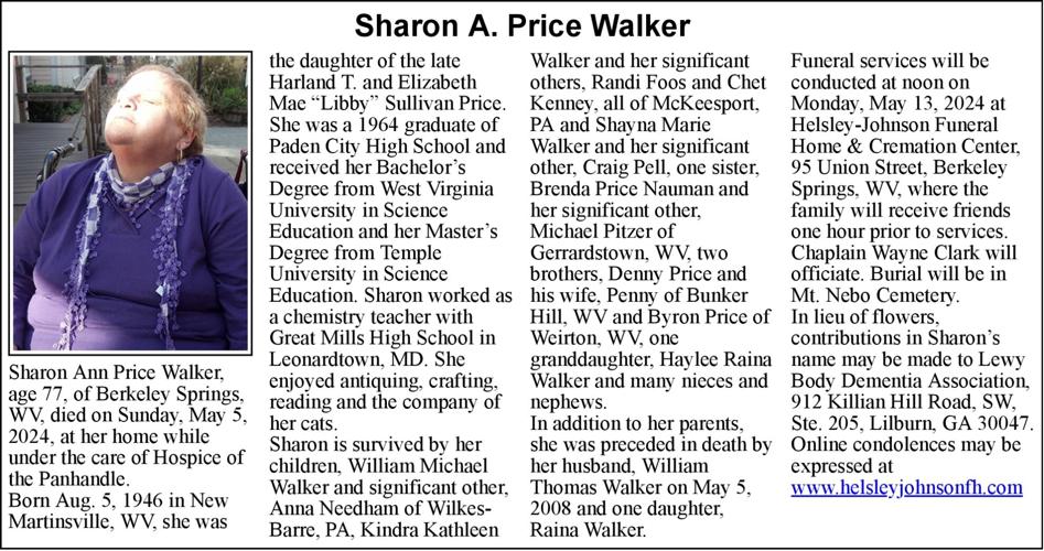 Sharon A. Price Walker | Obituaries | journal-news.net
