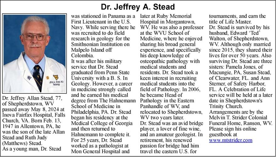 Dr. Jeffrey A. Stead | Obituaries | journal-news.net