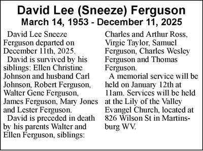 David Lee (Sneeze) Ferguson March 14, 1953 - December 11, 2025 ...