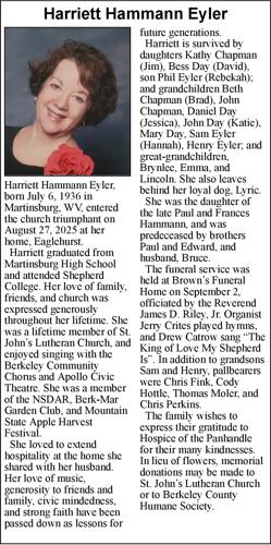 Harriett Hammann Eyler | Obituaries | journal-news.net