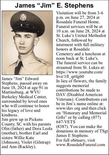 James “Jim” E. Stephens | Obituaries | journal-news.net