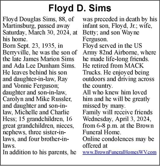 Floyd D. Sims | Obituaries | journal-news.net