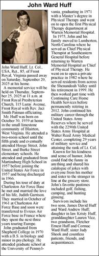 John Ward Huff | Obituaries | journal-news.net