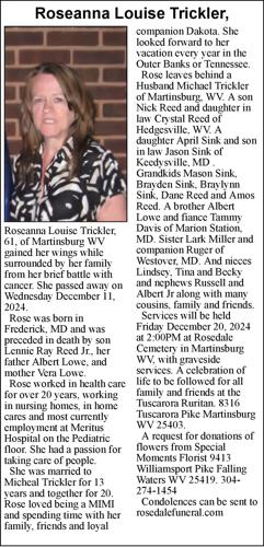 Roseanna Louise Trickler, | Obituaries | journal-news.net
