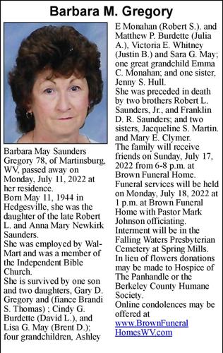Barbara M. Gregory | Obituaries | journal-news.net