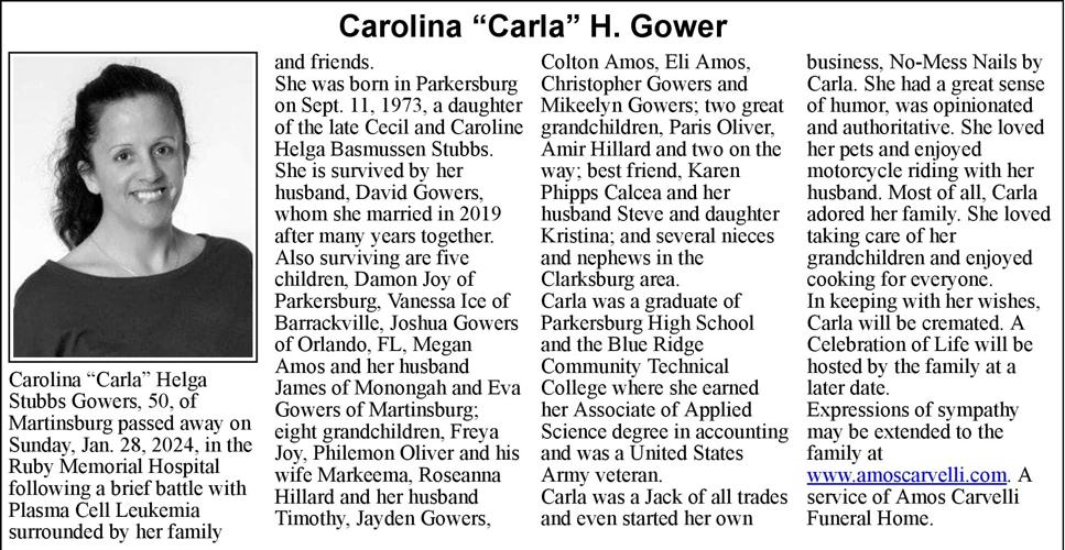 Carolina “Carla” H. Gower | Obituaries | journal-news.net