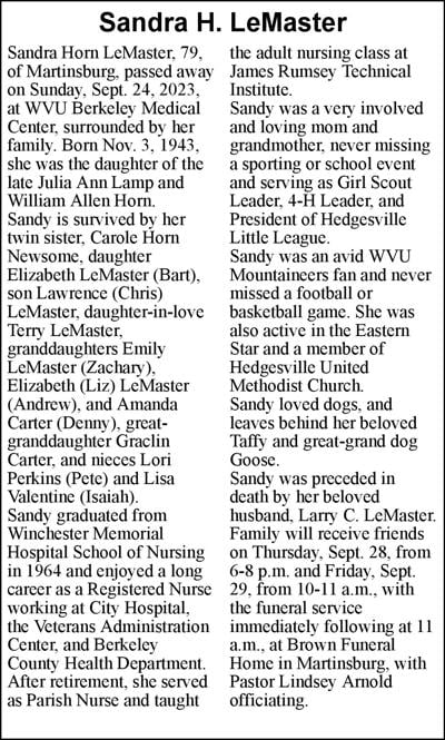 Sandra H. LeMaster | Obituaries | journal-news.net