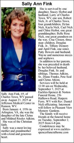 Sally Ann Fink | Obituaries | journal-news.net