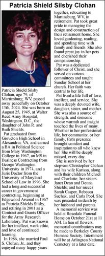 Patricia Shield Silsby Clohan | Obituaries | journal-news.net