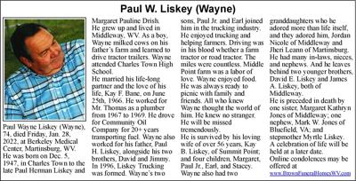 Paul W. Liskey (Wayne) | Obituaries | journal-news.net