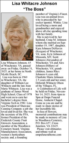 Lisa Whitacre Johnson “The Boss” | Obituaries | journal-news.net