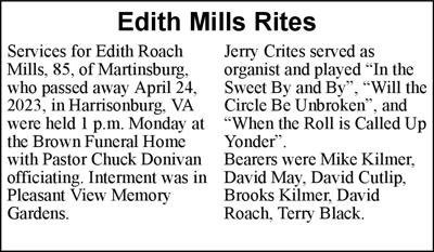 Edith Mills Rites | Obituaries | journal-news.net