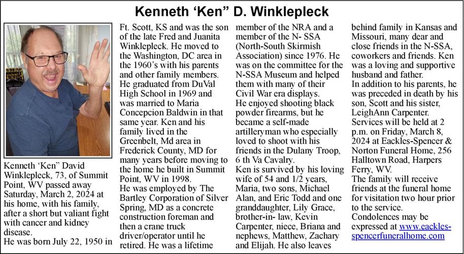 Kenneth ‘Ken” D. Winklepleck | Obituaries | journal-news.net