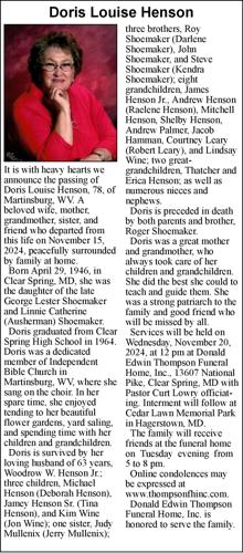 Doris Louise Henson | Obituaries | journal-news.net