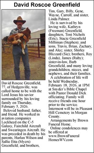 David Roscoe Greenfield | Obituaries | journal-news.net