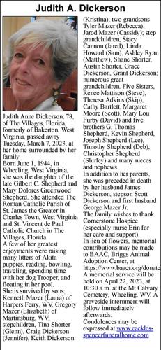 Judith A. Dickerson | Obituaries | journal-news.net