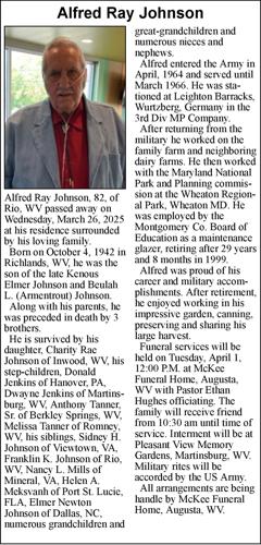 Alfred Ray Johnson | Obituaries | journal-news.net