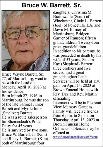 Bruce W. Barrett, Sr. | Obituaries | journal-news.net