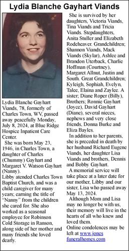 Lydia Blanche Gayhart Viands | Obituaries | journal-news.net