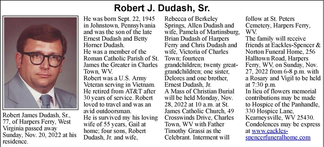 Robert J. Dudash, Sr. | Obituaries | journal-news.net