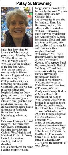 Patsy S. Browning | Obituaries | journal-news.net