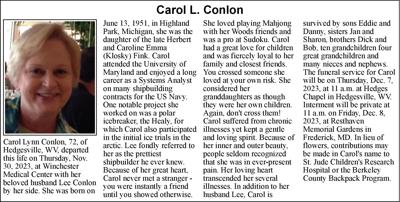 Carol L. Conlon | Obituaries | journal-news.net