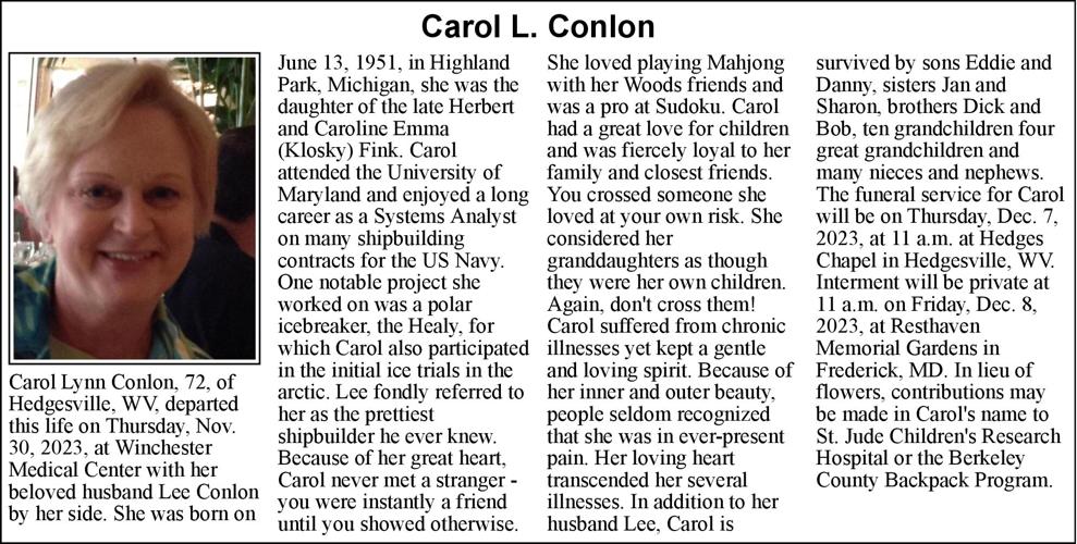 Carol L. Conlon | Obituaries | journal-news.net