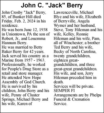 John C. "Jack" Berry | Obituaries | journal-news.net