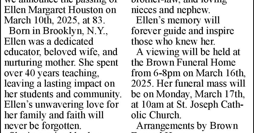 Ellen Margaret Houston | Obituaries | journal-news.net