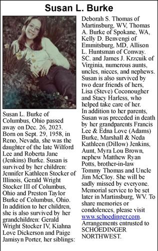 Susan L. Burke | Obituaries | journal-news.net