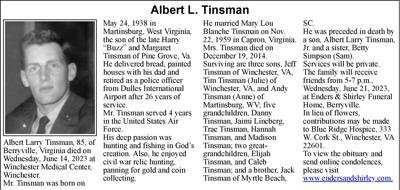 Albert L. Tinsman | Obituaries | journal-news.net