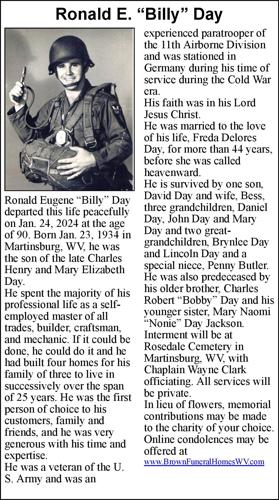 Ronald E. “Billy” Day | Obituaries | journal-news.net