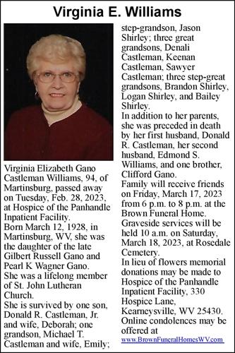 Virginia E. Williams | Obituaries | journal-news.net