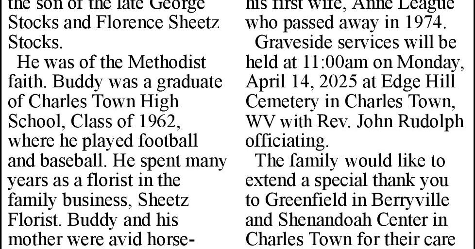 George “Buddy” William Stocks | Obituaries | journal-news.net
