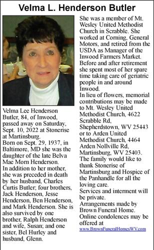 Velma L. Henderson Butler | Obituaries | journal-news.net