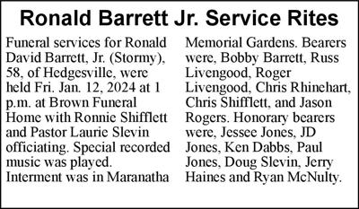 Ronald Barrett Jr. Service Rites | Obituaries | journal-news.net