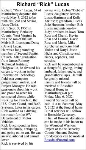 Richard “Rick” Lucas | Obituaries | journal-news.net