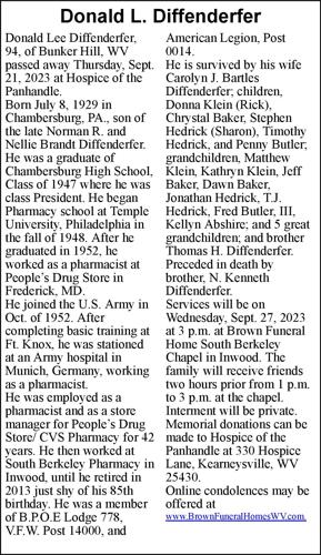Donald L. Diffenderfer | Obituaries | journal-news.net