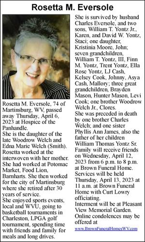 Rosetta M. Eversole | Obituaries | journal-news.net