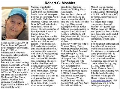 Robert G. Moshier | Obituaries | journal-news.net