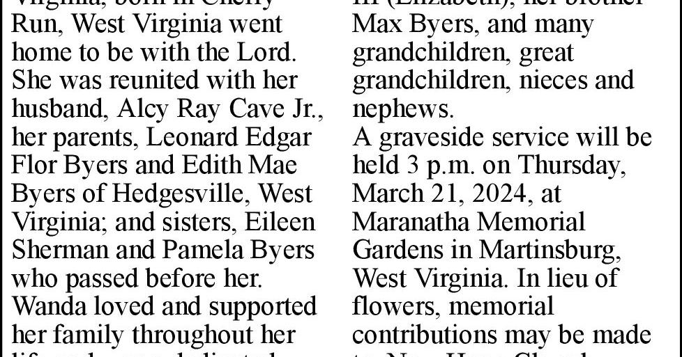 Wanda R. Cave | Obituaries | journal-news.net