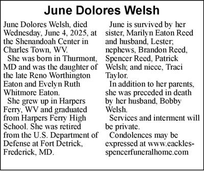 June Dolores Welsh | Obituaries | journal-news.net