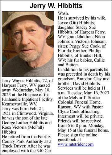 Jerry W. Hibbitts | Obituaries | journal-news.net
