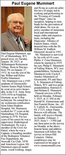 Paul Eugene Mummert | Obituaries | journal-news.net