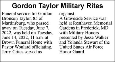 Gordon Taylor Military Rites | Obituaries | journal-news.net