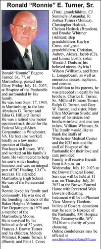 Ronald “Ronnie” E. Turner, Sr. | Obituaries | journal-news.net
